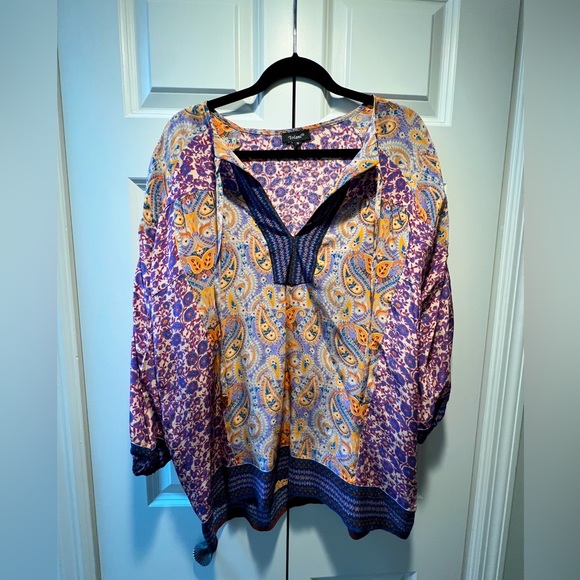 Tolani | Tops | Tolani Multicolored Paisley Silk Blouse | Poshmark